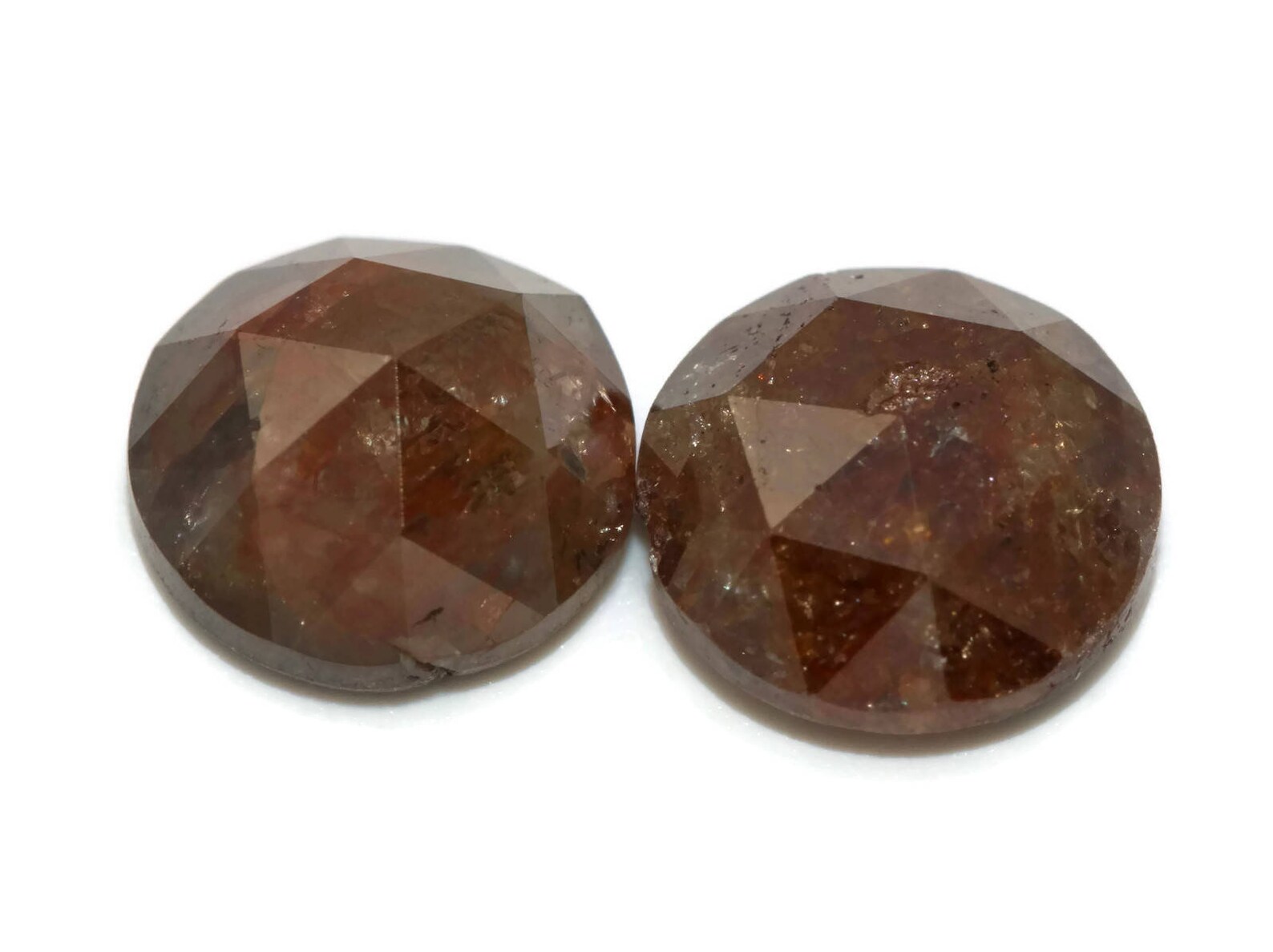 Rustic Round Pair of Matching Natural Rose Cut Diamonds 2.67 Carat - Etsy