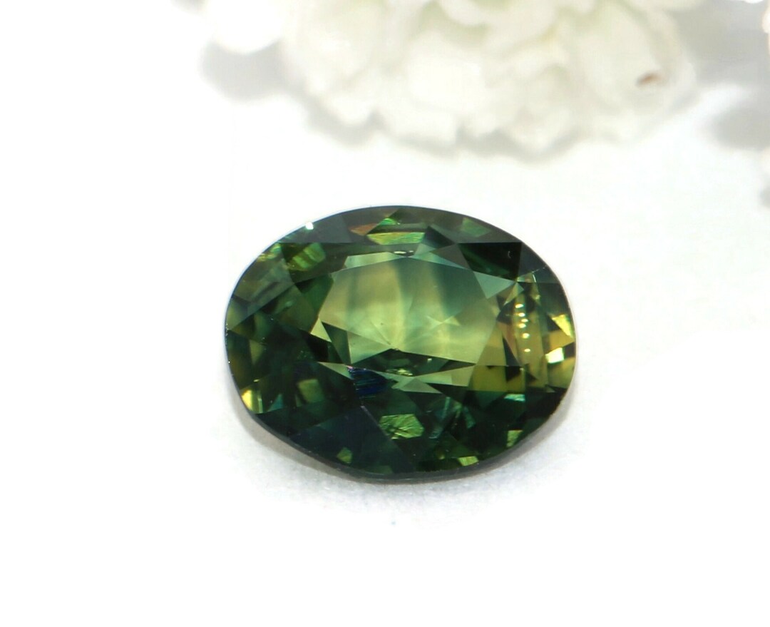 Unheated Mermaid Blue Green Sapphire: 1.09 Carat Oval Gemstone - Etsy