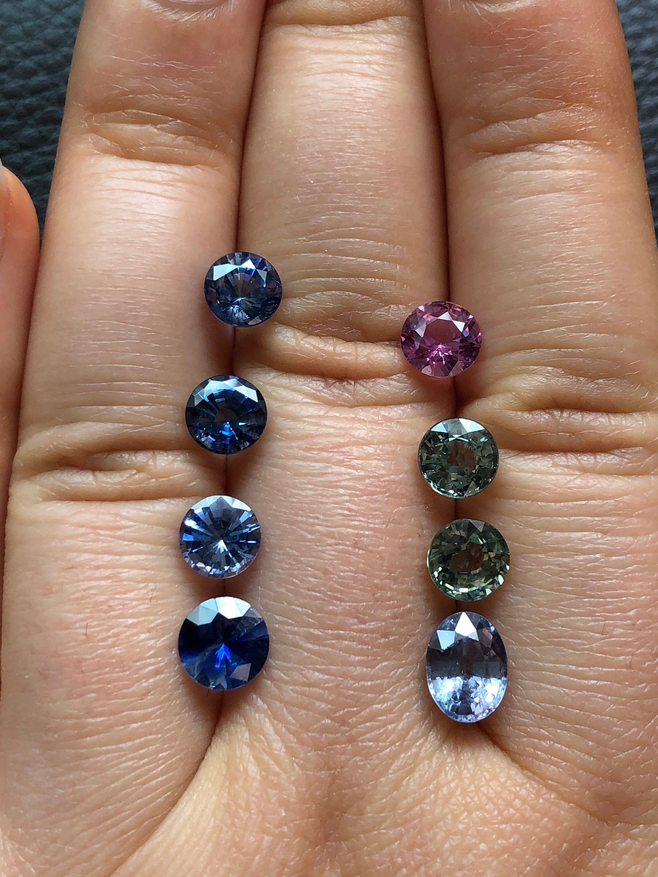 1 carat Round Sapphire Loose Round Blue Sapphire Stone 1 ct | Etsy