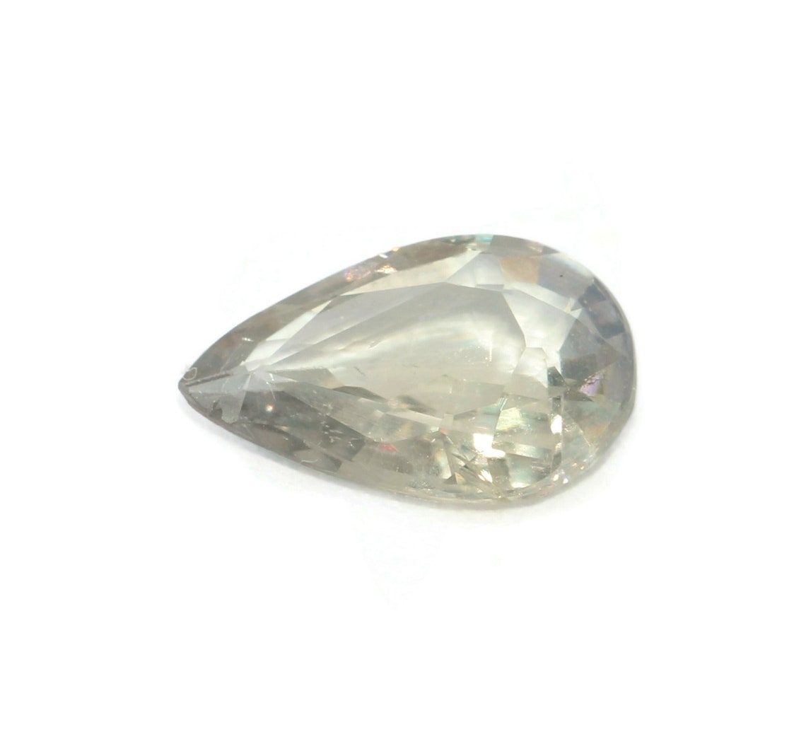1 Carat Smokey Gray Pear Natural Sapphire Stone Loose Teardrop - Etsy