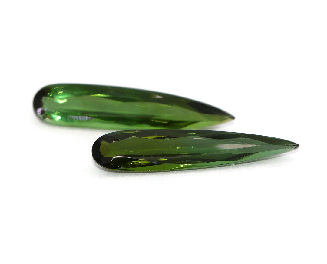Elongated Teardrop Green Natural Tourmalines Stone - Etsy