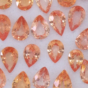 1 Loose Peach Natural Sapphire Gemstone Pear Teardrop Shape 0.35 Carat ...