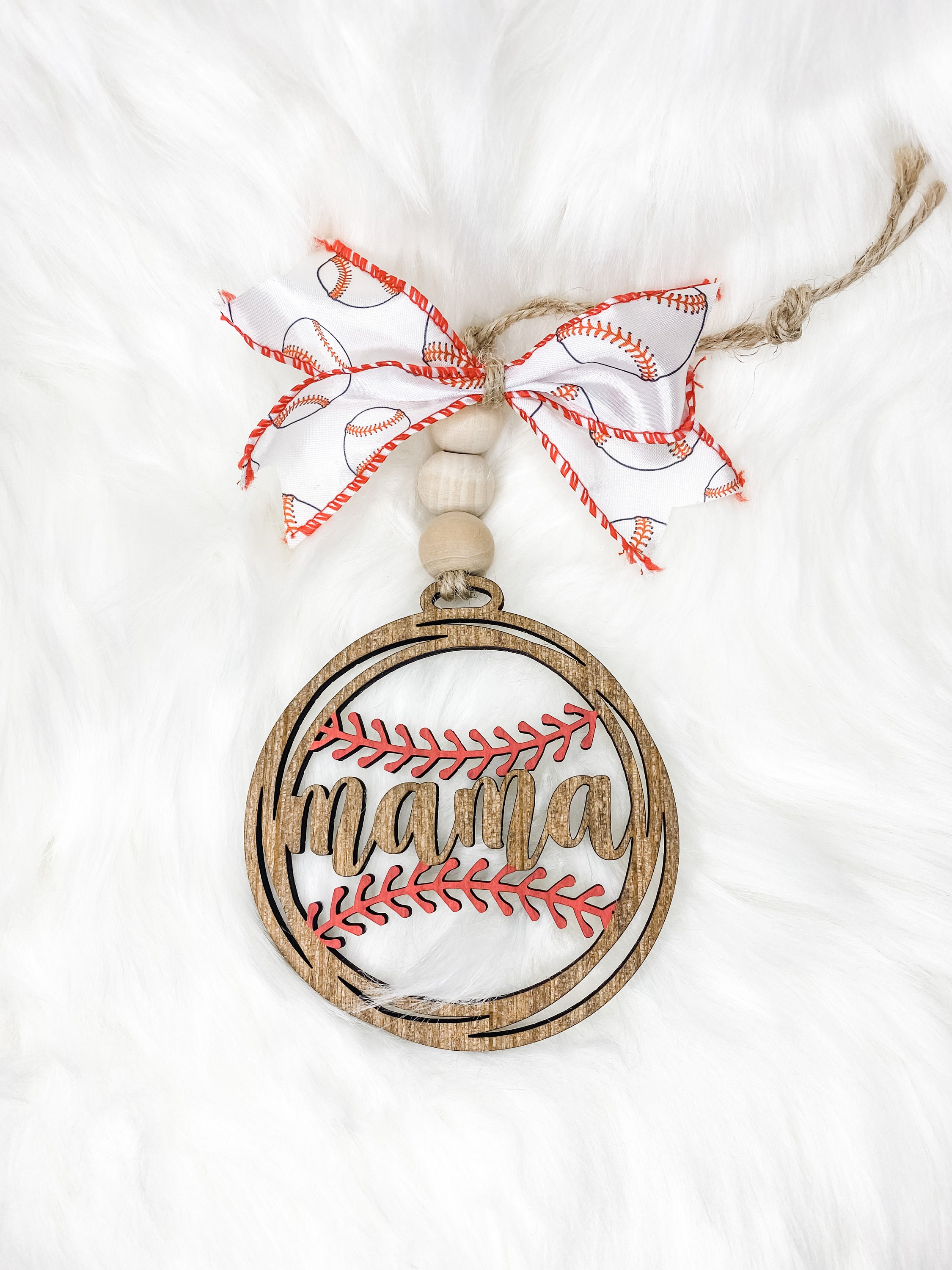 Car Charm, Wooden Baseball Softball Mama Car Charm, Car Accessories ...