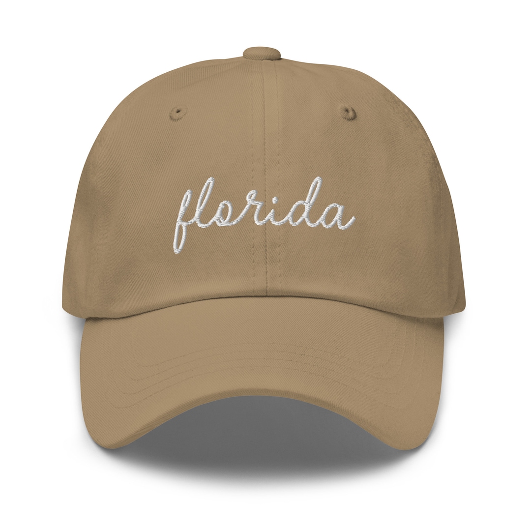 Florida Embroidered Hat, Florida Script Font Baseball Cap, Florida Home ...
