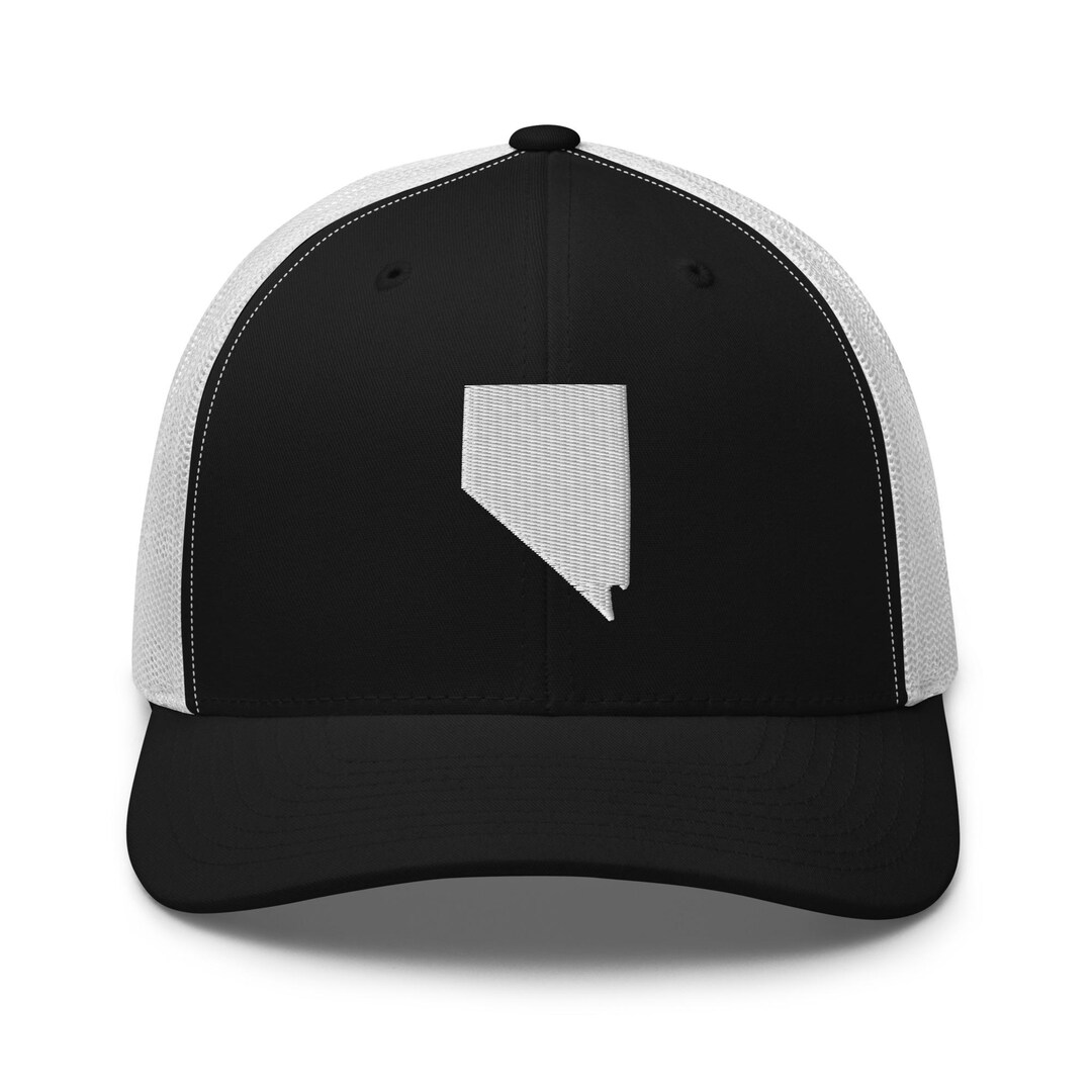 Nevada Trucker Cap, Nevada State Shape Embroidered Hat, Nevada State ...