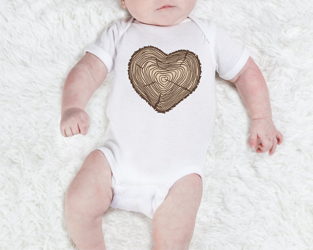 Tree Rings Heart Baby Bodysuit | Nature Lover Infant Outfit | Tree ...