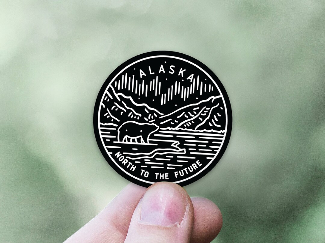 Alaska State Motto Round Sticker | North to the Future Circle Decal ...