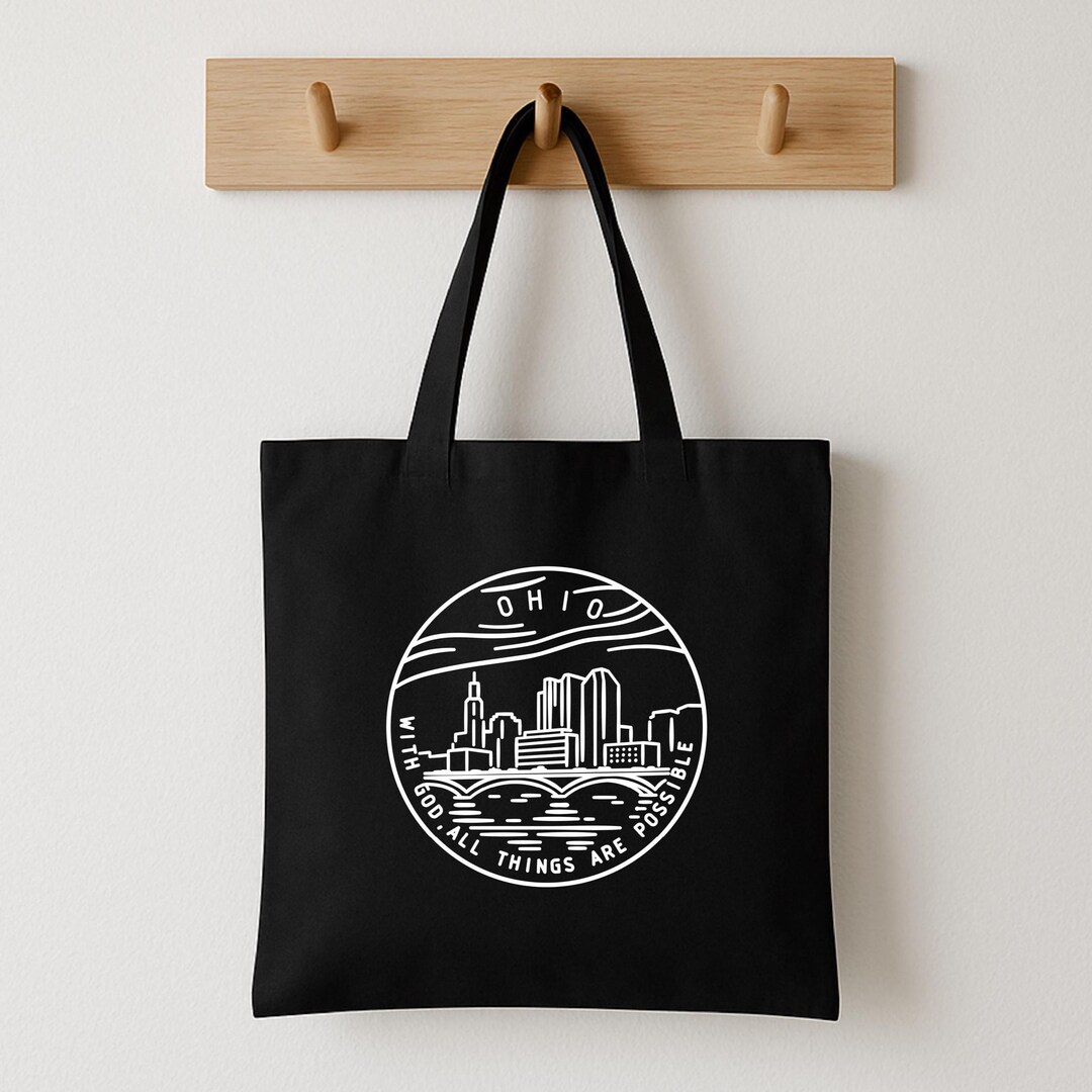Ohio State Motto Tote Bag, Ohio Home State Pride Canvas Tote, Moving to ...