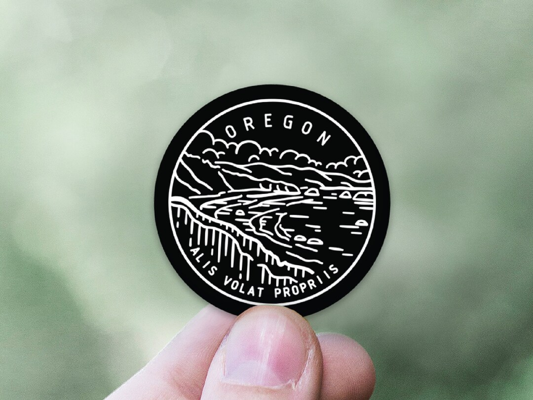 Oregon State Motto Round Sticker Alis Volat Propriis Circle - Etsy UK