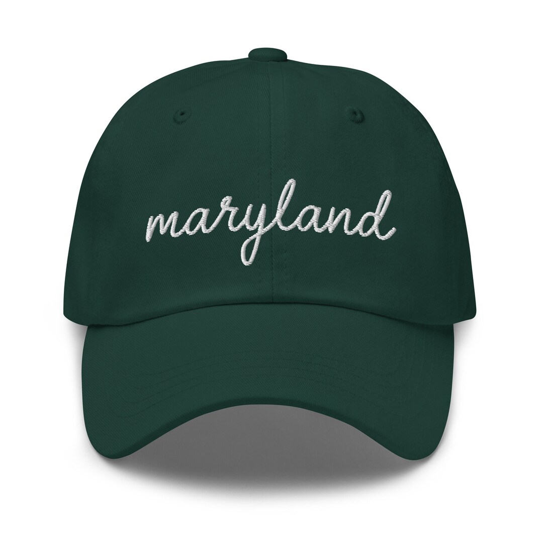Maryland Embroidered Hat, Maryland Script Font Baseball Cap, Maryland ...