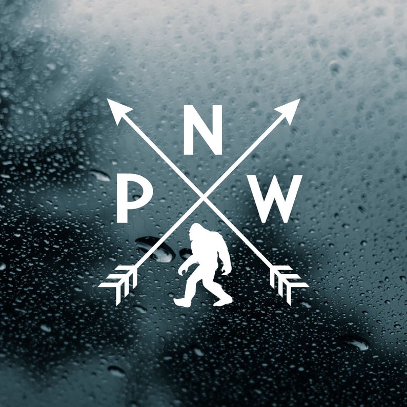 PNW Sasquatch Arrows Vinyl Decal Pacific Northwest Bigfoot | Etsy