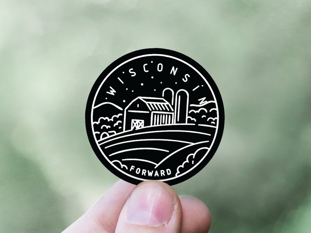 Wisconsin State Motto Round Sticker | Moving to Wisconsin Circle Decal ...