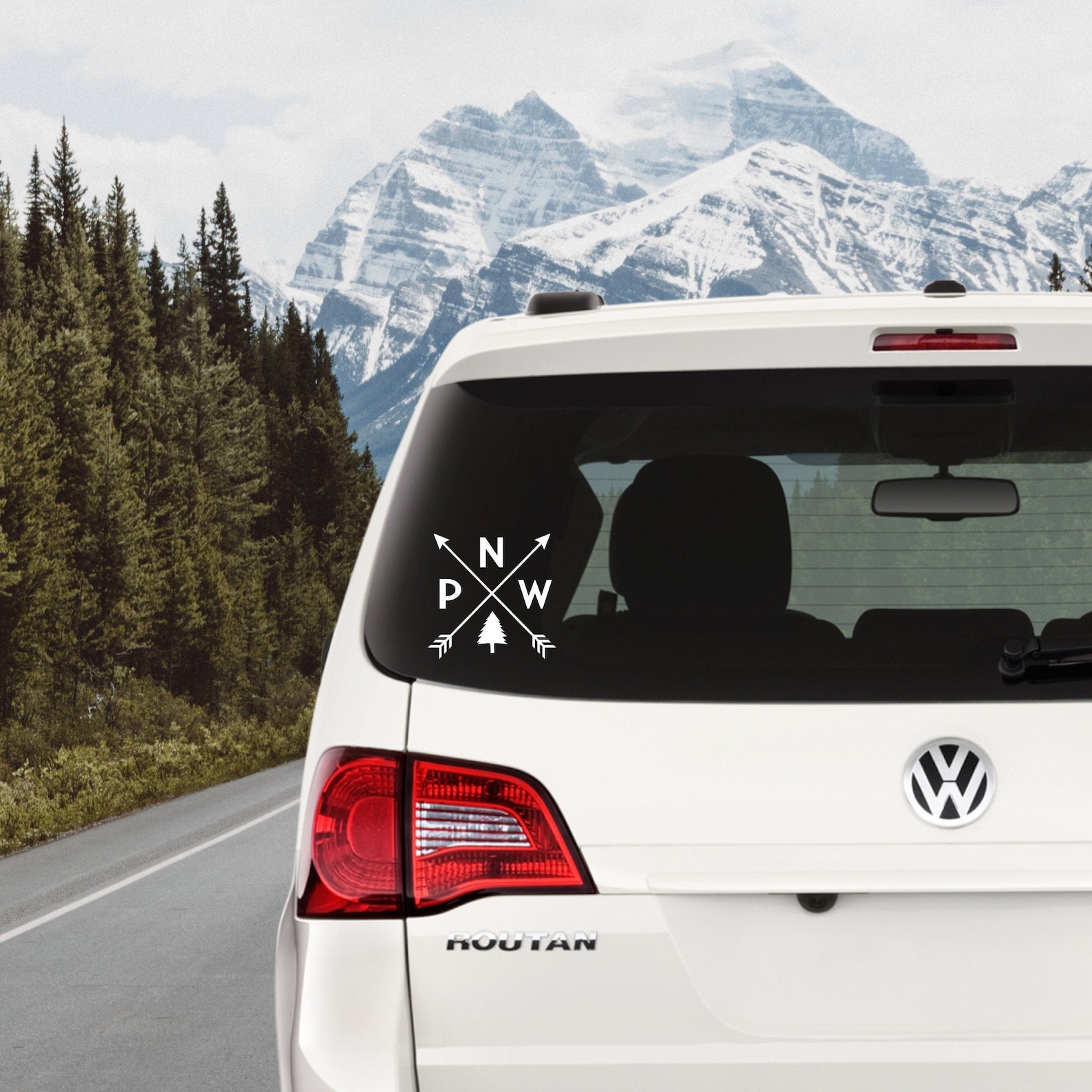 PNW Crossed Arrows Car Decal Pacific Northwest Compass Arrows Vinyl ...