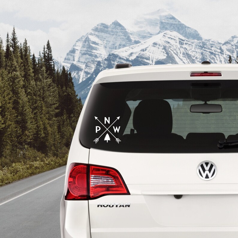 PNW Crossed Arrows Car Decal Pacific Northwest Compass - Etsy