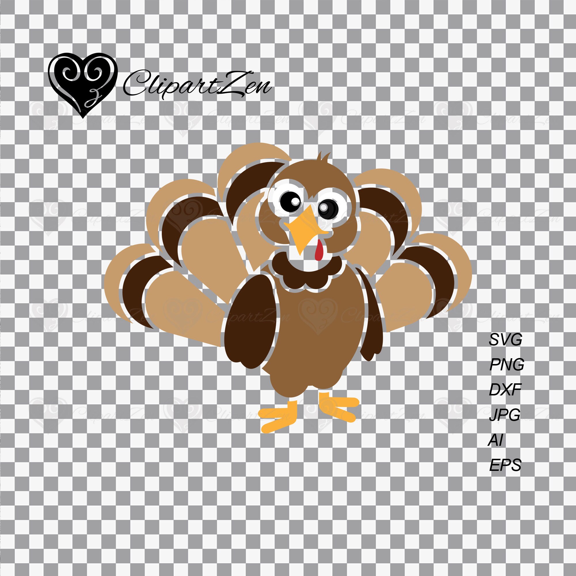 Turkey Svg, Png, Dxf, Jpg, Eps, Ai, Clipart, Vector, Printable Cuttable ...