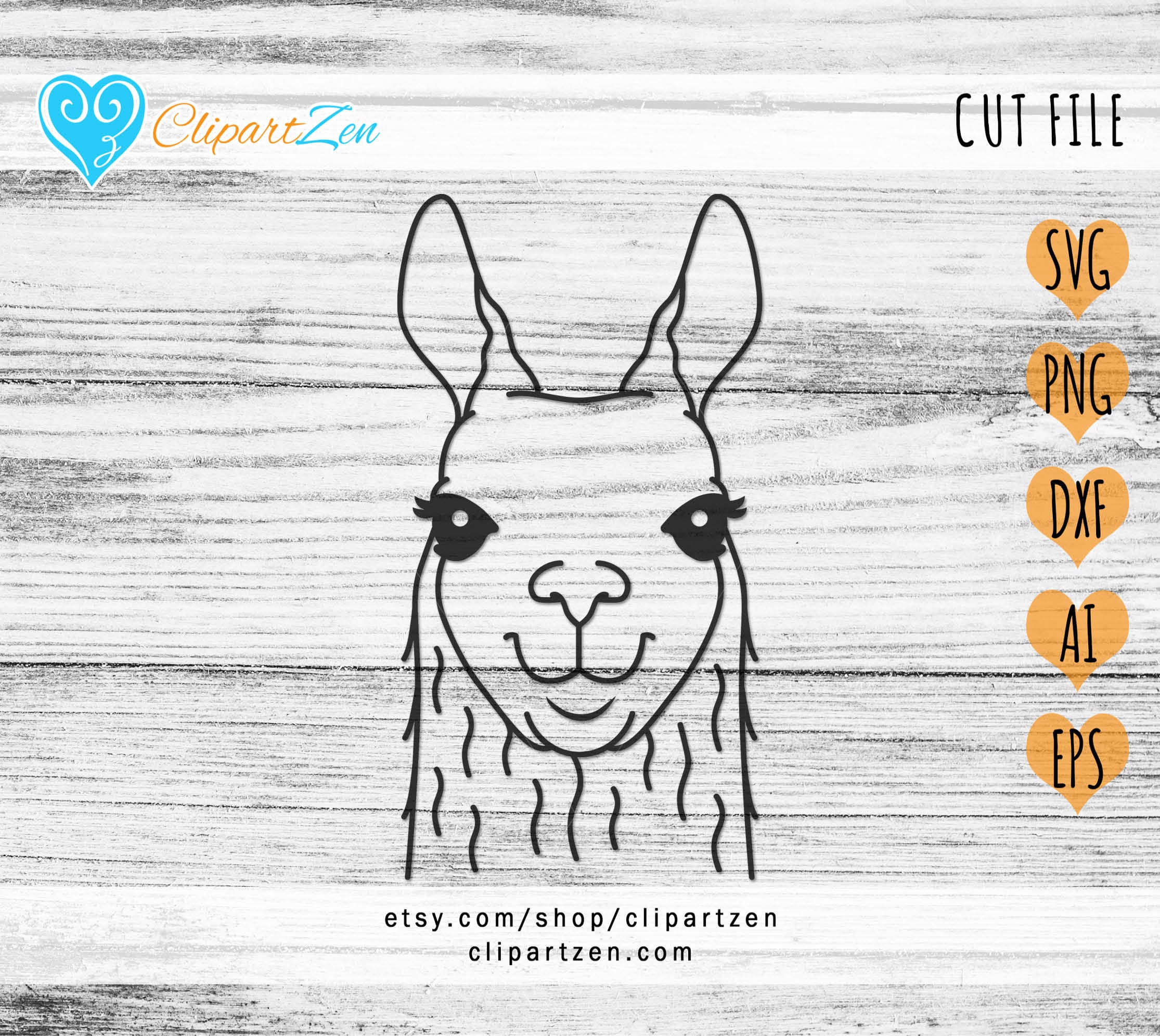 Cute Llama Alpaca Face Farm Farmhouse Animal Cut File, Svg, Png, Dxf ...