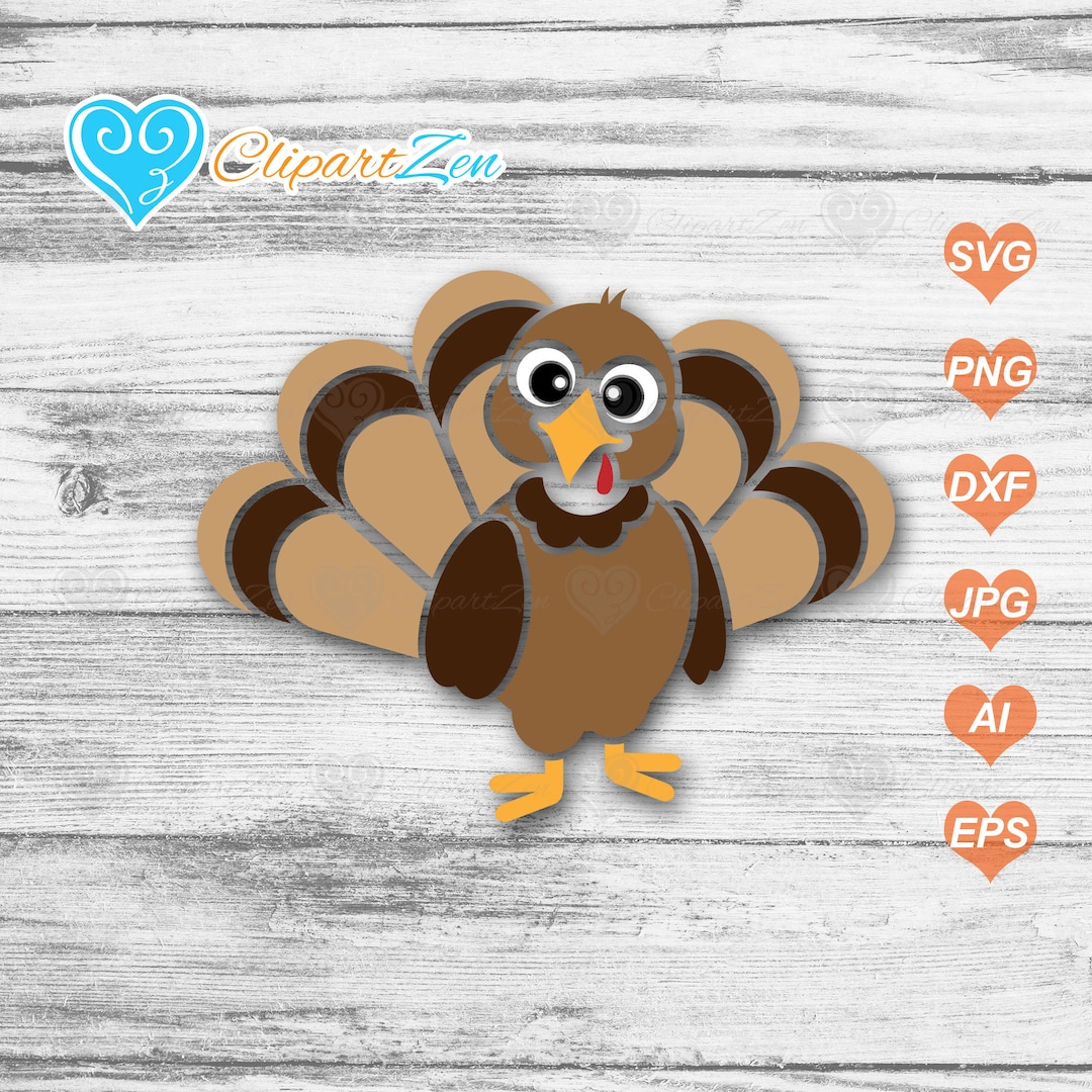 Turkey Svg, Png, Dxf, Jpg, Eps, Ai, Clipart, Vector, Printable Cuttable ...
