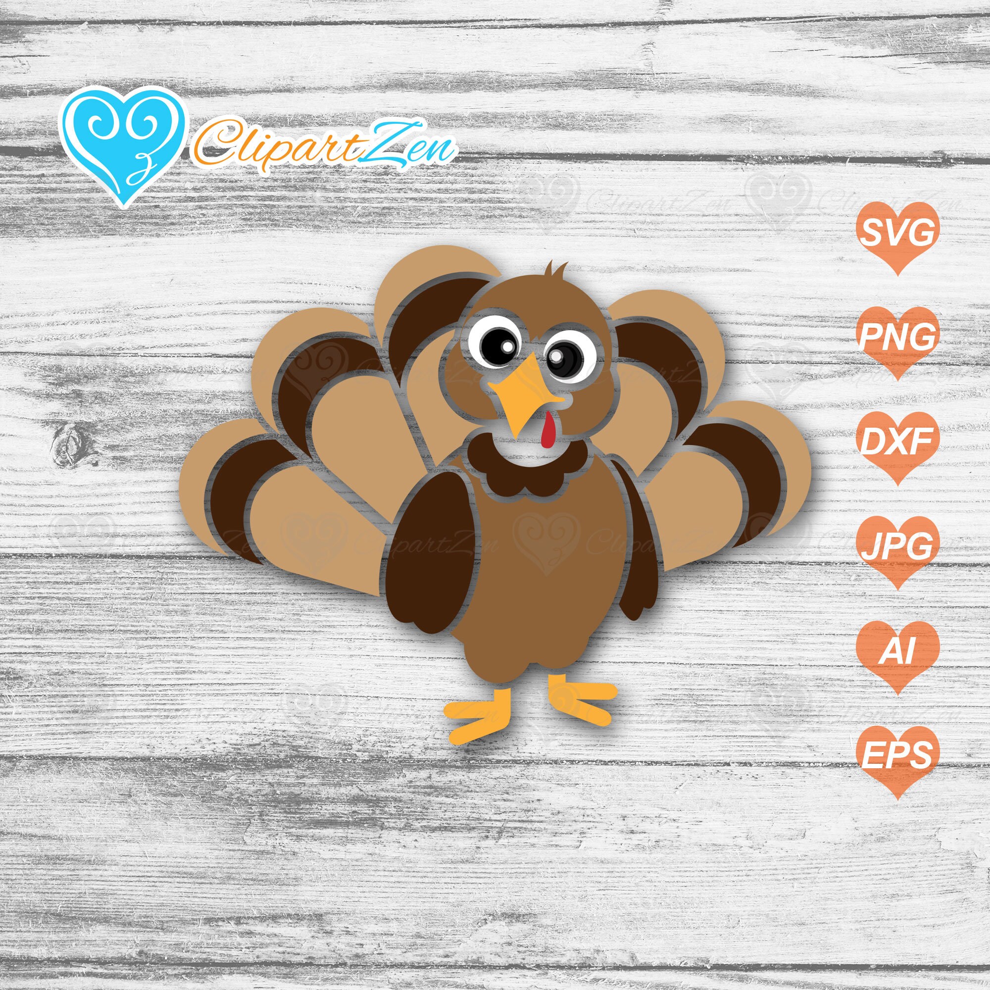 Turkey Svg, Png, Dxf, Jpg, Eps, Ai, Clipart, Vector, Printable Cuttable ...