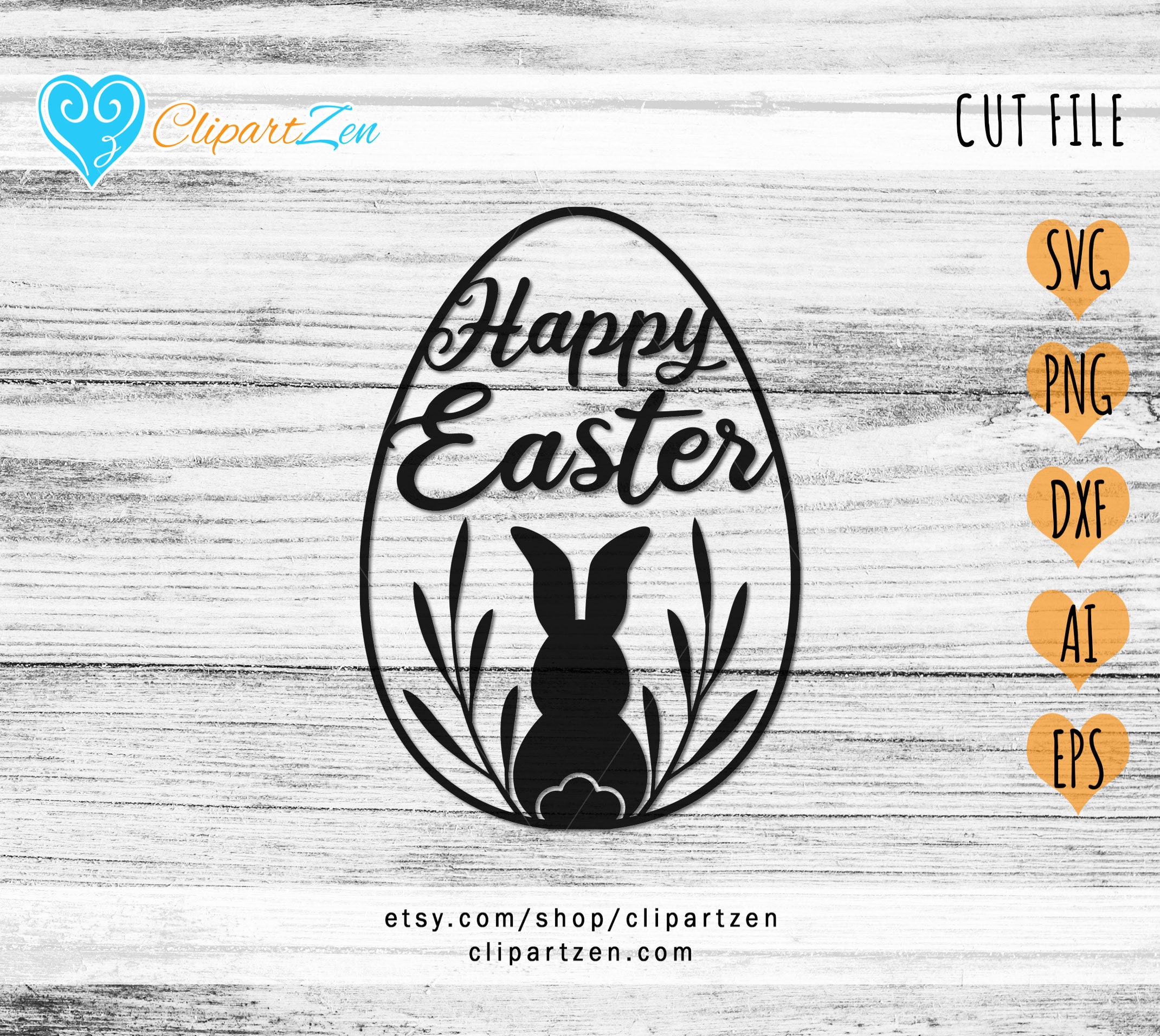 Happy Easter Egg Bunny Rabbit Silhouette Cut File Svg Png | Etsy