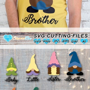 Family Gnome Bundle Svg, Png, Dxf, Jpg, Eps, Ai, Clipart, Vector ...