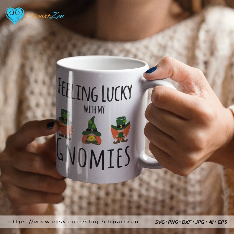 Feeling Lucky Gnomies Gnome St Patricks Day Svg Png Dxf - Etsy