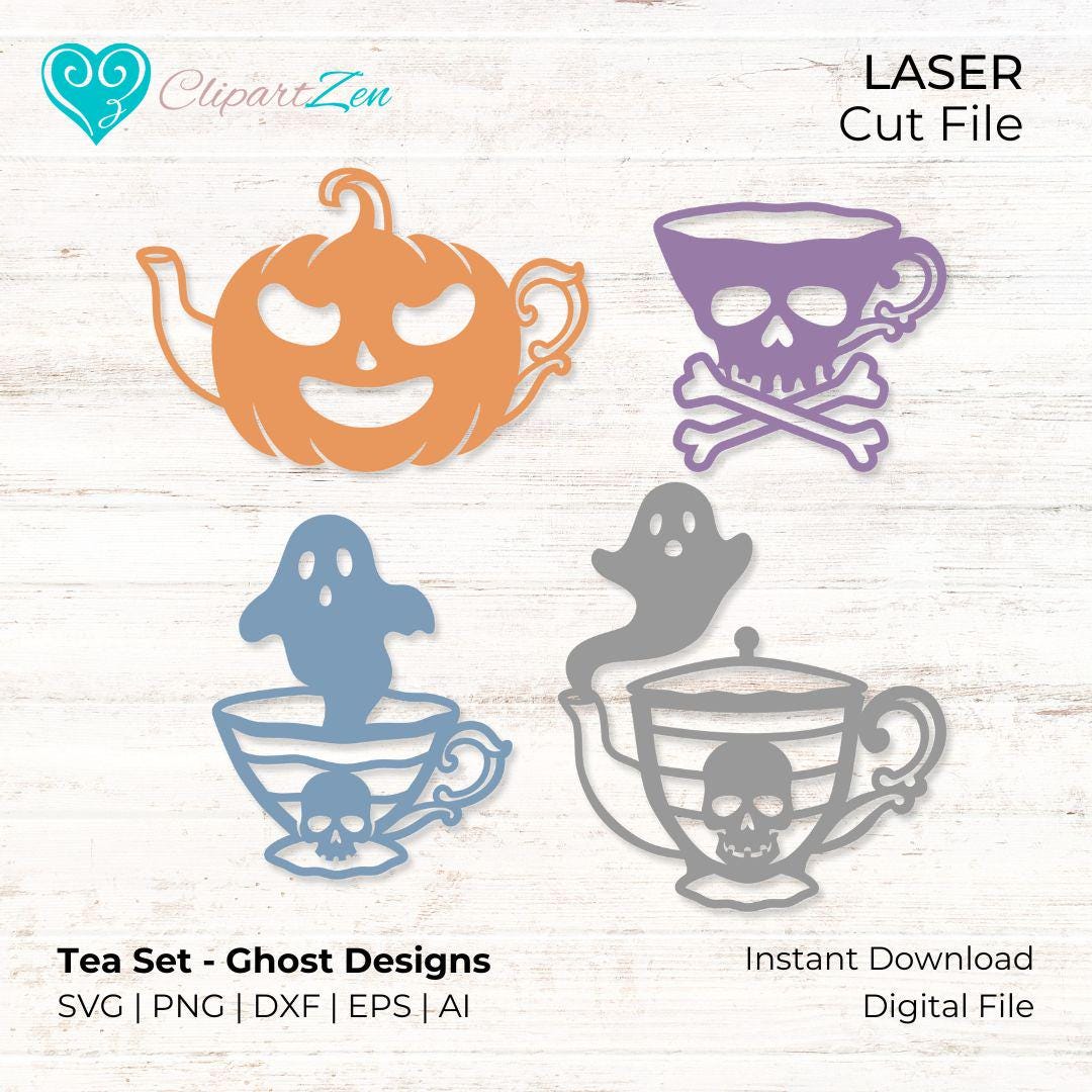 Halloween Ghost Teapot Svg, Teacup Svg, Tea Pot Ghost Skull Svg ...