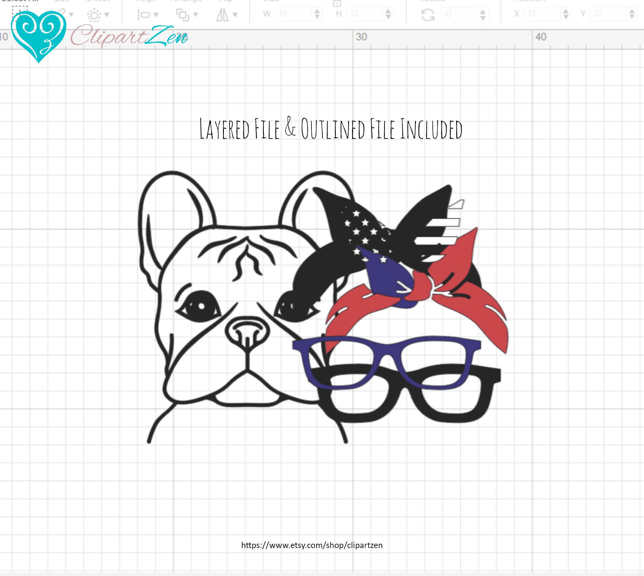 French Bulldog Fourth of July, French Bulldog Face Outline Svg, Dog Mom ...