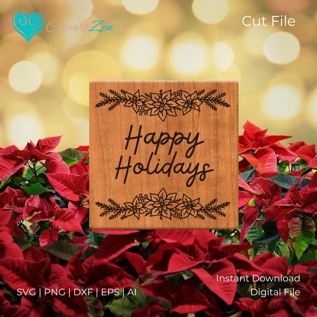 Christmas Flower Poinsettia Border Frame, Line, Corner, Cut File,svg ...