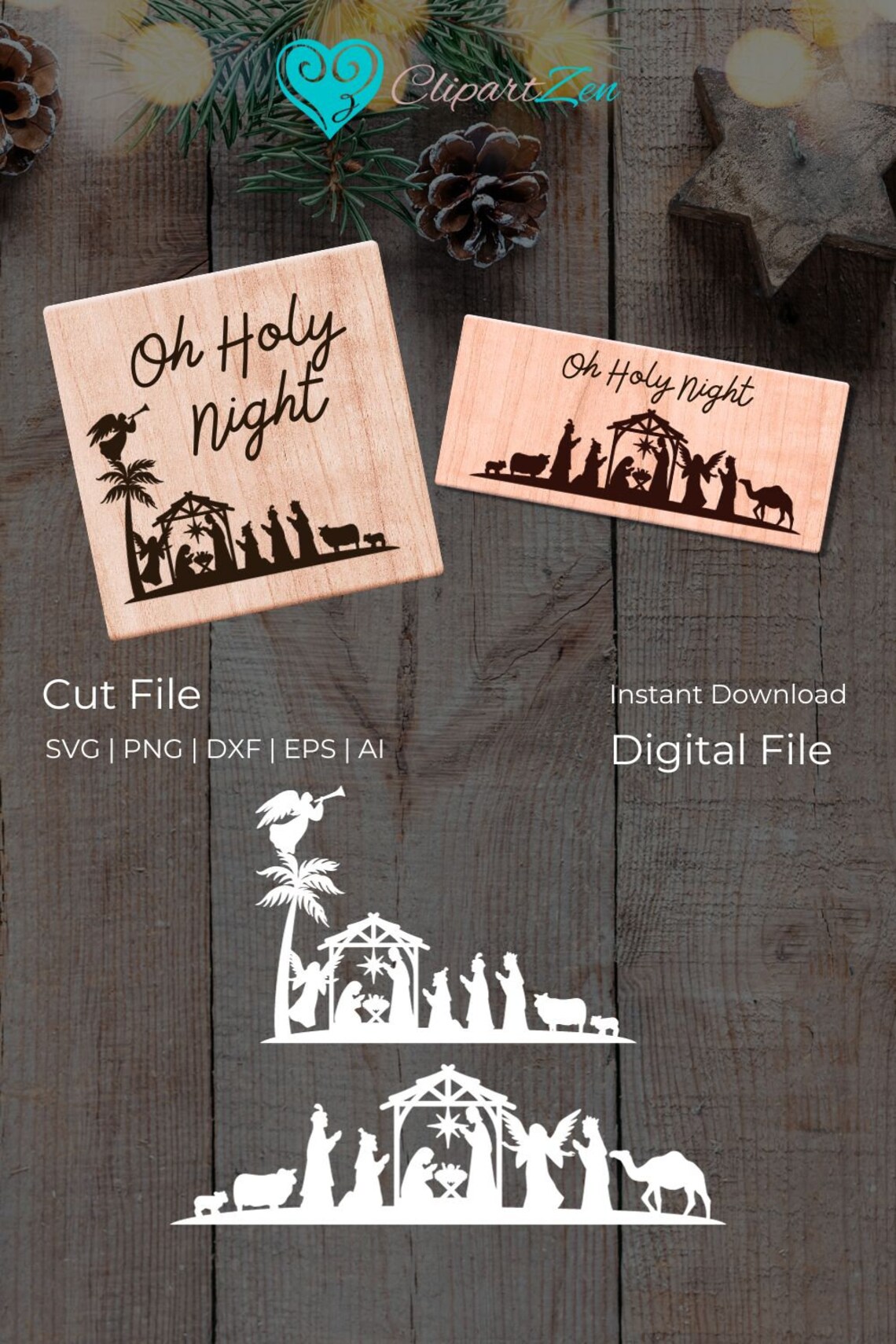 Nativity Scene Border Frame, Corner, Cut File,svg, Png, Dxf, Eps, Ai ...