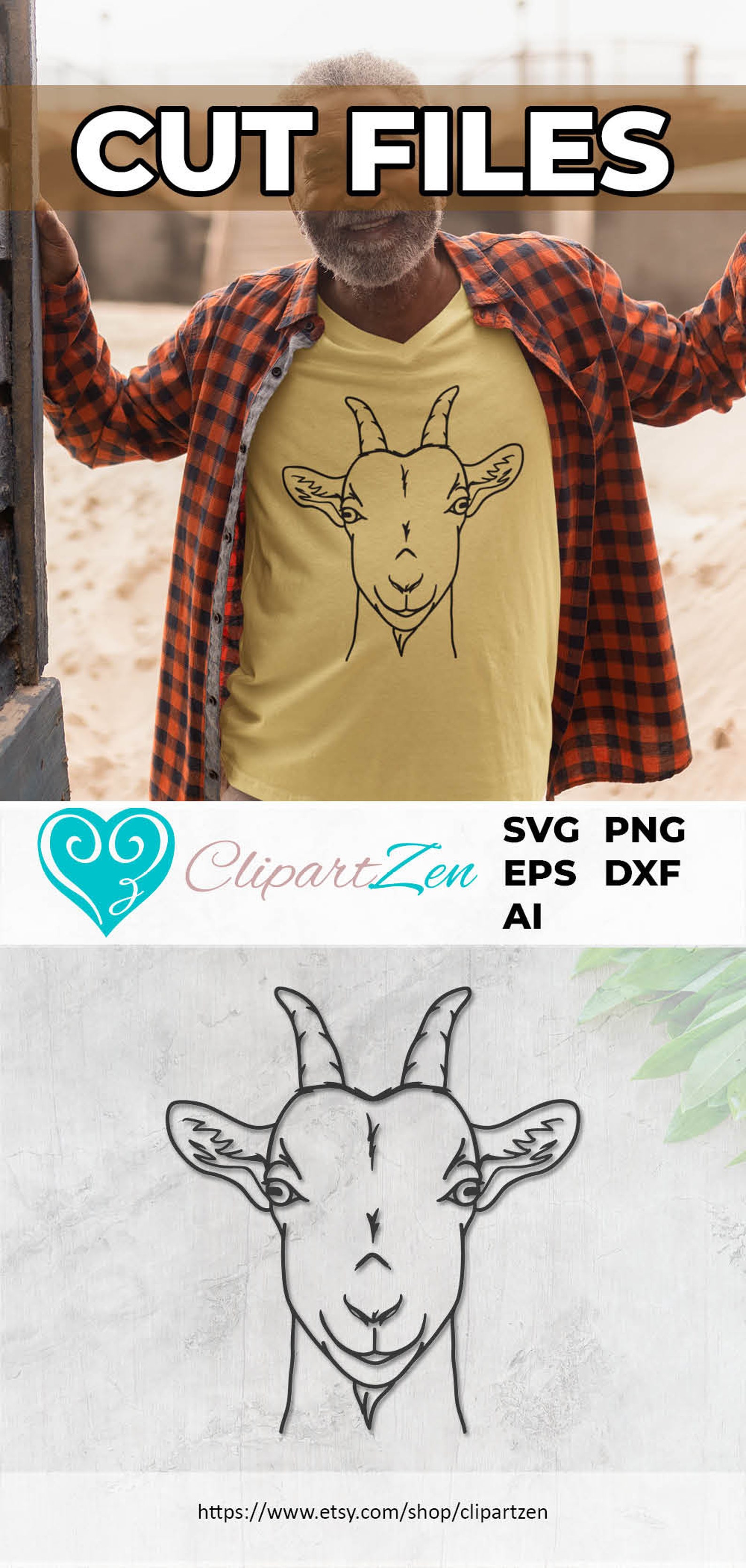 Goat Svg, Goat Head Svg, Farm Animal Svg, Clipart, PNG, Cut File for ...