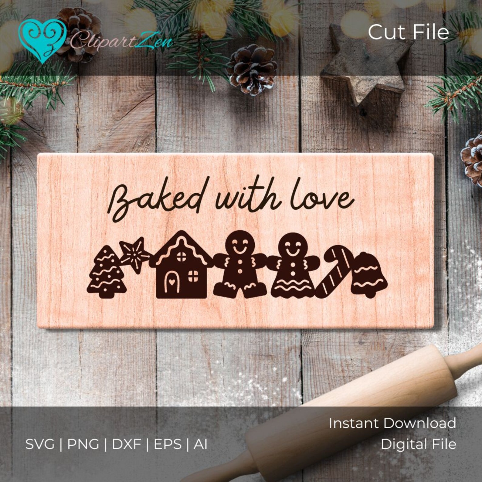 Gingerbread Border Frame, Line, Corner, Cut File,svg, Png, Dxf, Eps, Ai ...