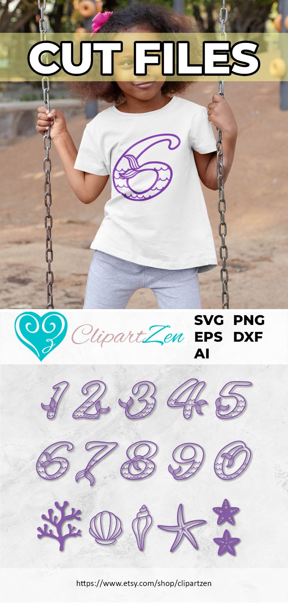 Mermaid Tail Numbers Svg Mermaid Birthday Svg Bundle Svg | Etsy