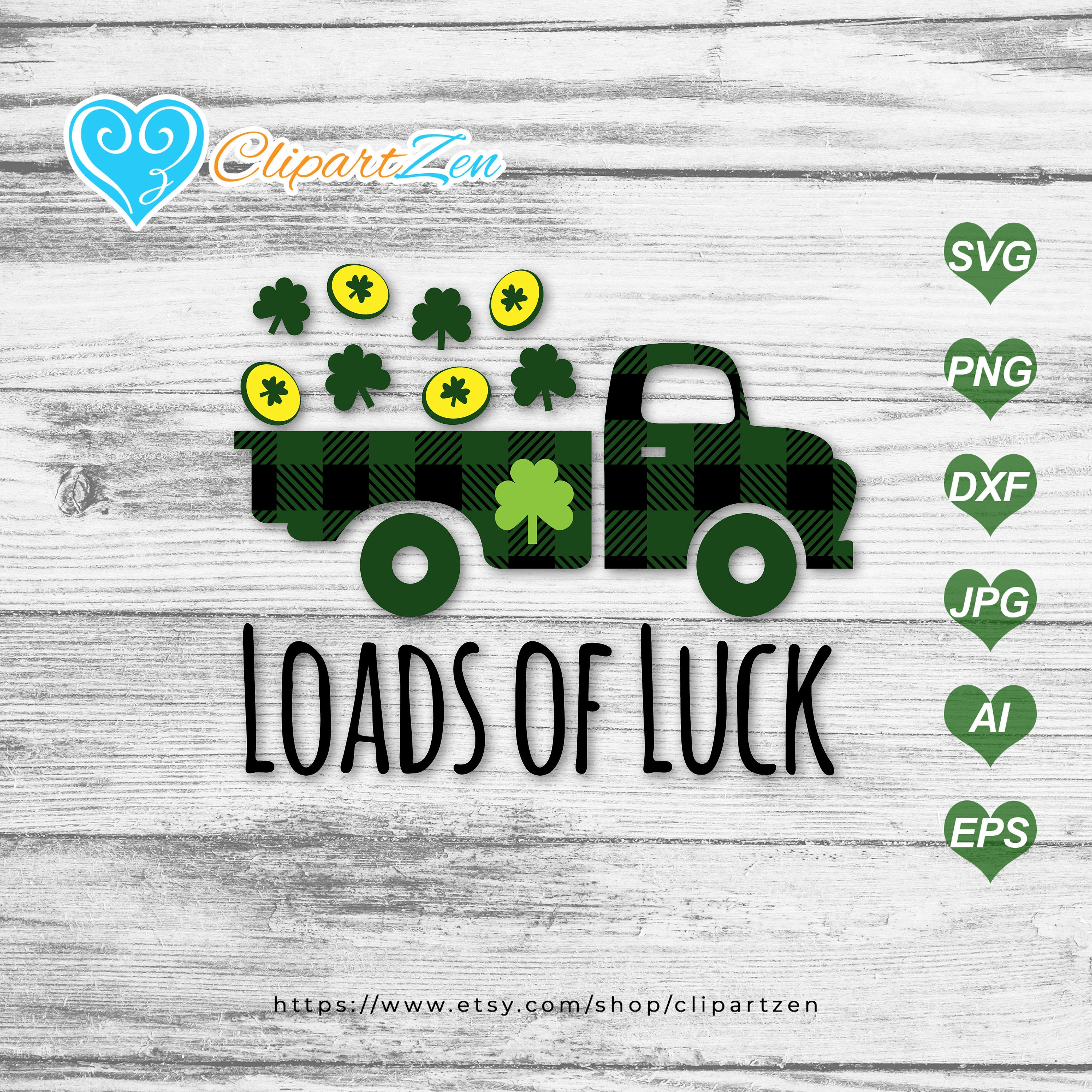 Loads of Luck Old Truck Buffalo Plaid St. Patricks Svg Png - Etsy