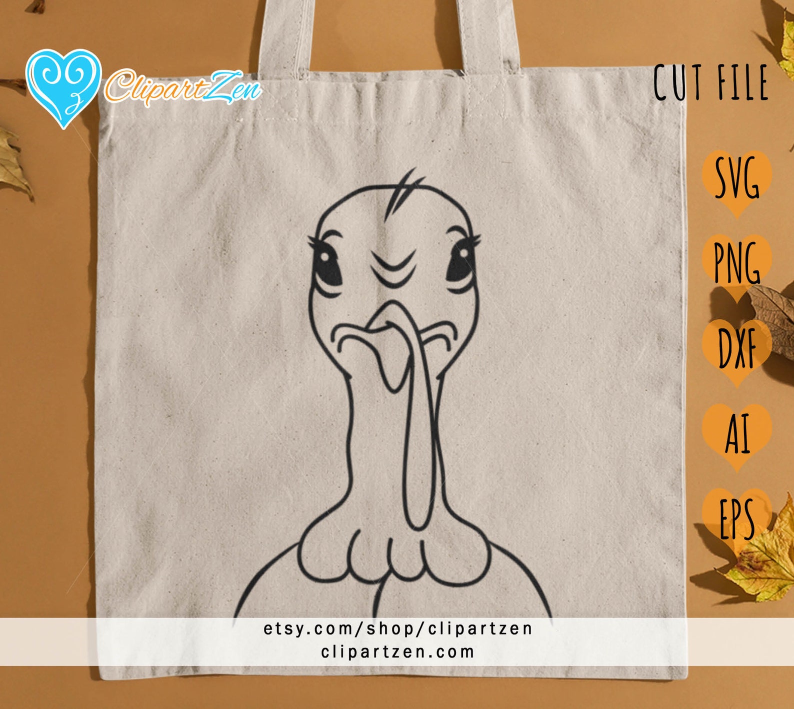 Turkey Face Head, Animal Cut File, Svg, Png, Dxf, Eps, Ai, Clipart ...