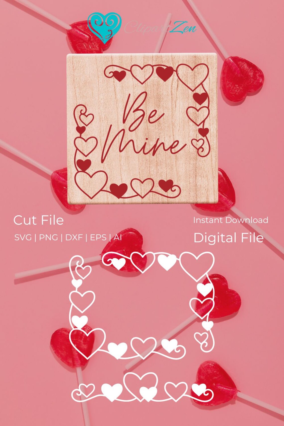 Valentines Heart Border Frame, Line, Corner, Cut File,svg, Png, Dxf ...
