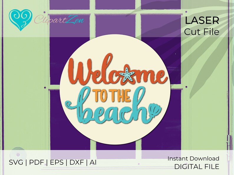 Hello Summer Door Hanger SVG, Welcome Svg, Beach Svg, Sun Svg ...