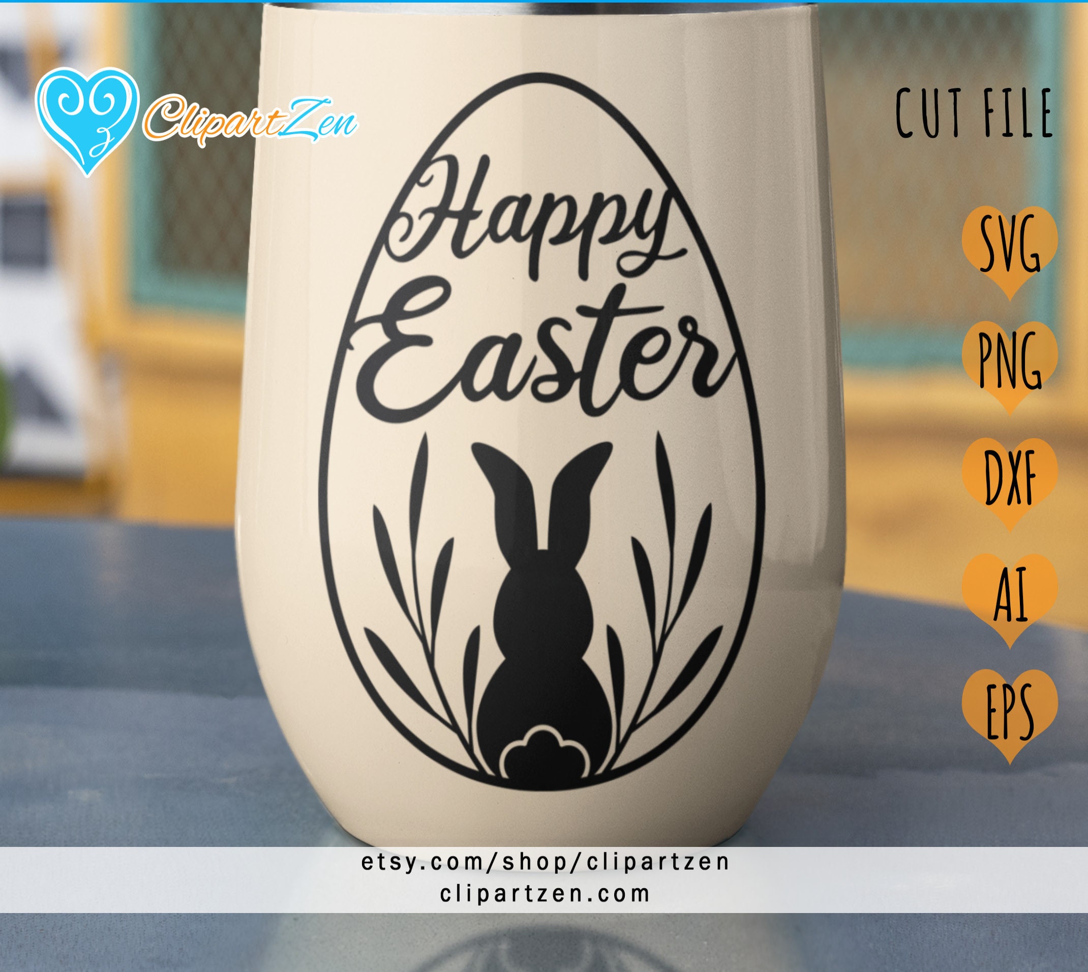 Happy Easter Egg Bunny Rabbit Silhouette Cut File Svg Png | Etsy