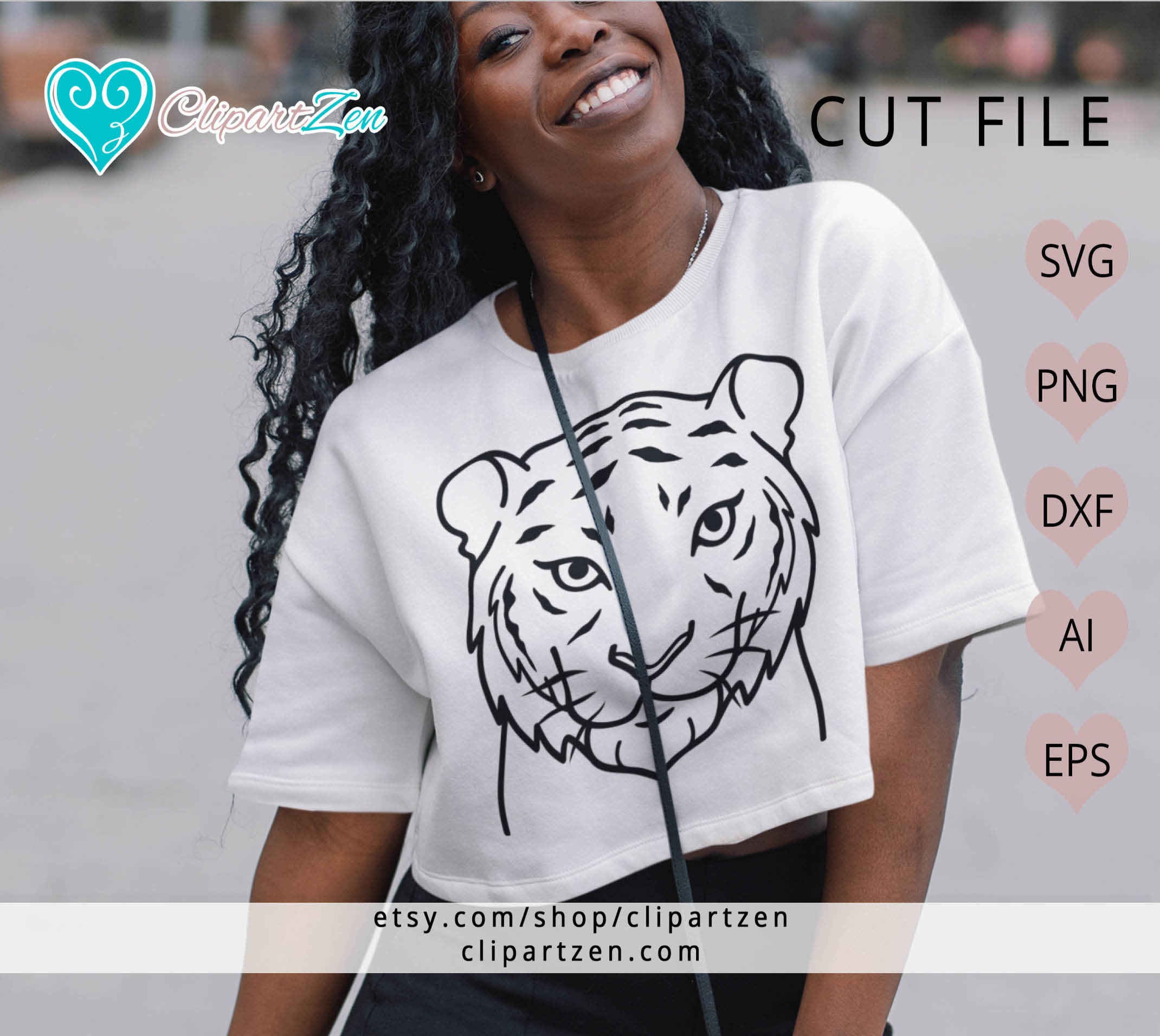 Tiger Face Head, Baby Animal Cut File, Svg, Png, Dxf, Eps, Ai, Clipart ...