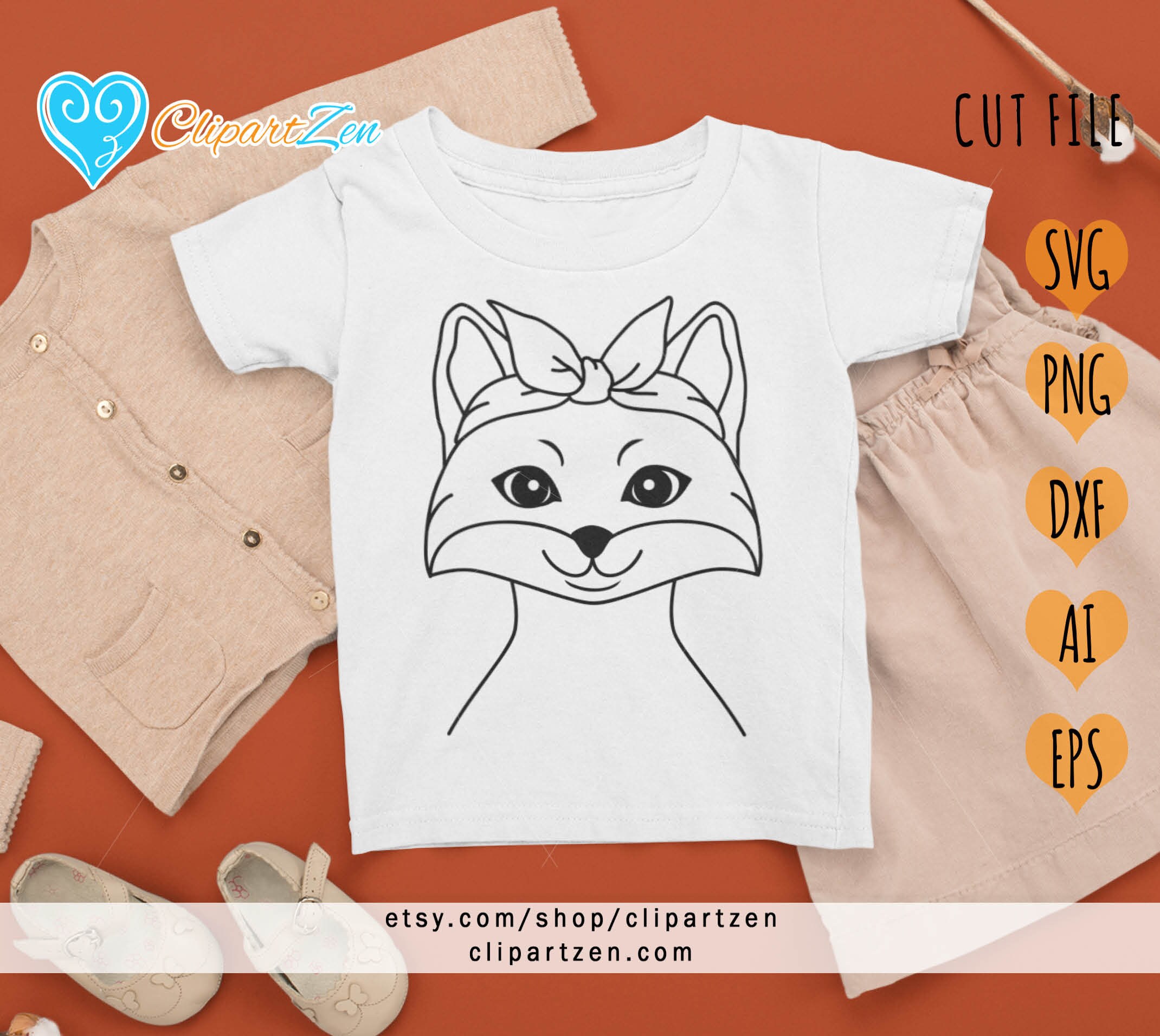 Lindo zorro con bandana, Woodland Animal Face Head Cut File, svg, png ...