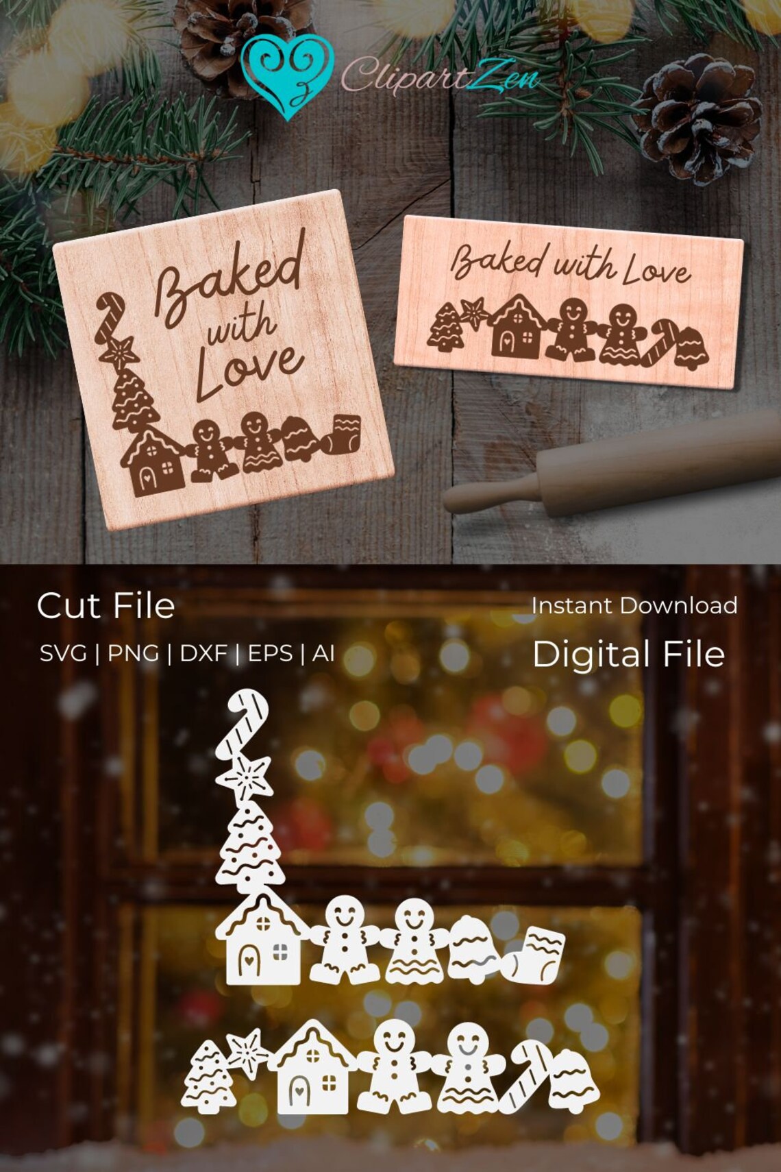 Gingerbread Border Frame, Line, Corner, Cut File,svg, Png, Dxf, Eps, Ai ...
