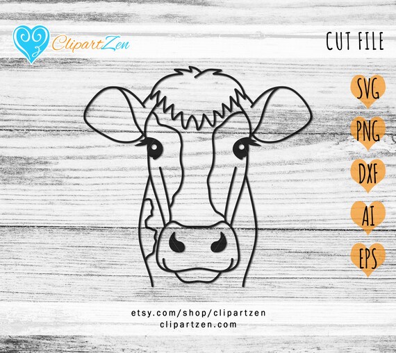 Cattle Heifer Farmhouse Cow Face Cut File Svg Png Dxf | Etsy