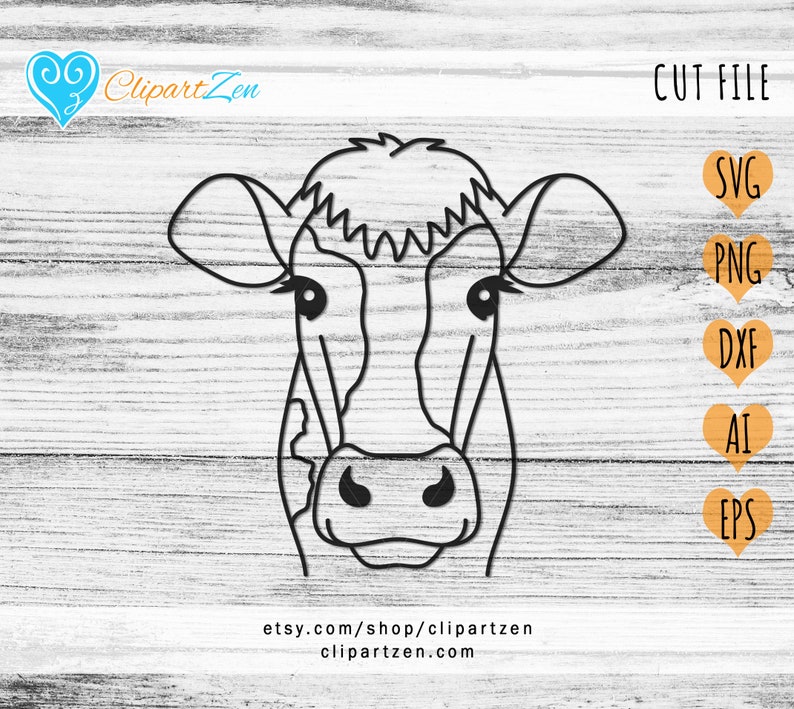 Cattle Heifer Farmhouse Cow Face Cut File Svg Png Dxf - Etsy