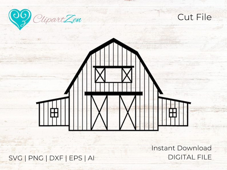 Barn Svg, Farmhouse Svg, Png, Dxf, Eps, Ai, Clipart, Vector Cuttable ...