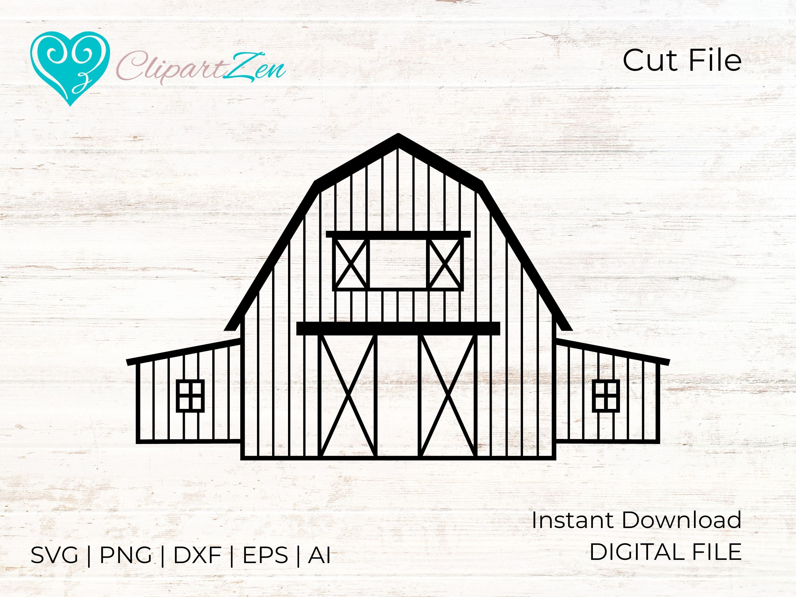 Barn Svg Farmhouse Svg Png Dxf Eps Ai Clipart Vector - Etsy
