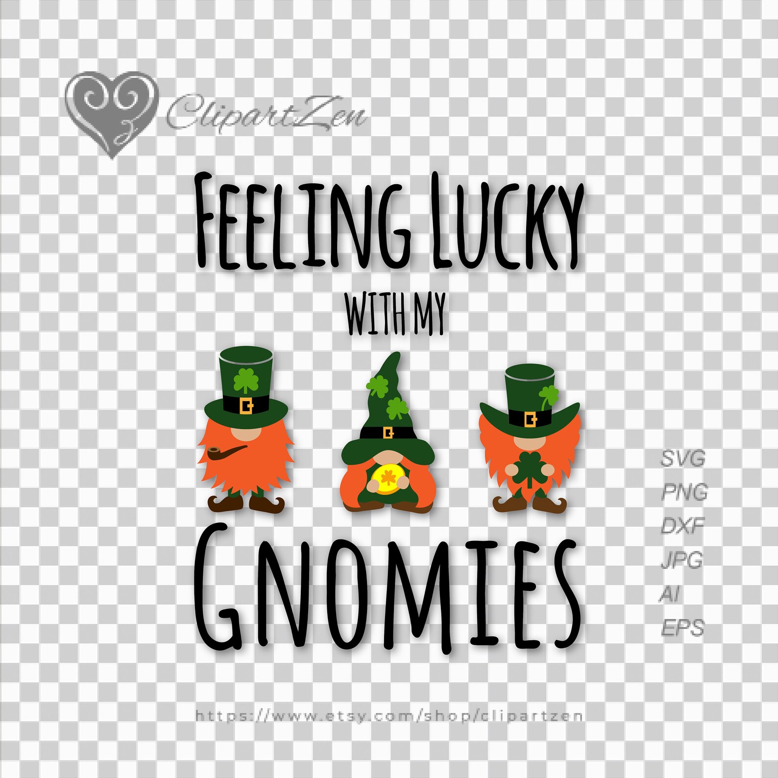 Feeling Lucky Gnomies Gnome St Patricks Day Svg Png Dxf - Etsy