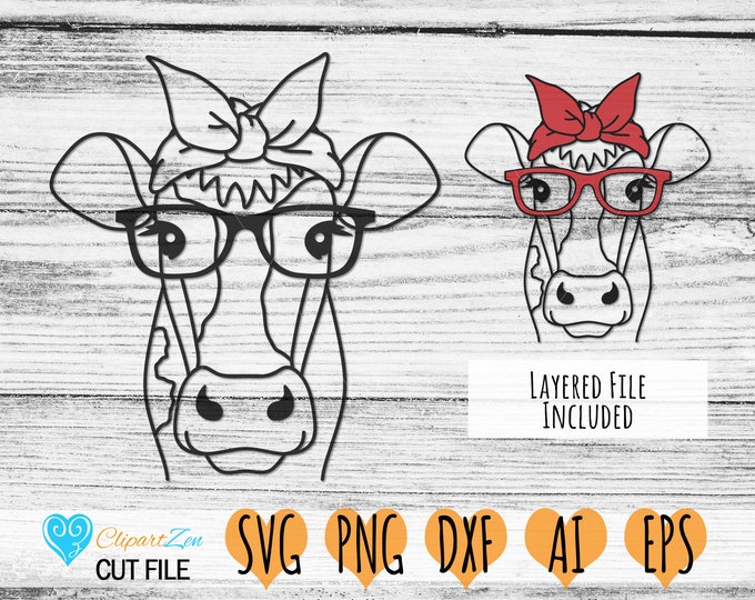 Cow Heifer With Polkadot Bow Hair Tie, Cow With Bandana, Livestock on ...