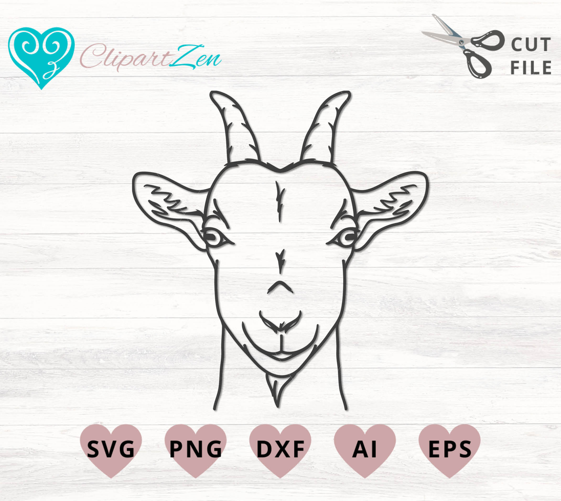 Goat Svg, Goat Head Svg, Farm Animal Svg, Clipart, PNG, Cut File for ...