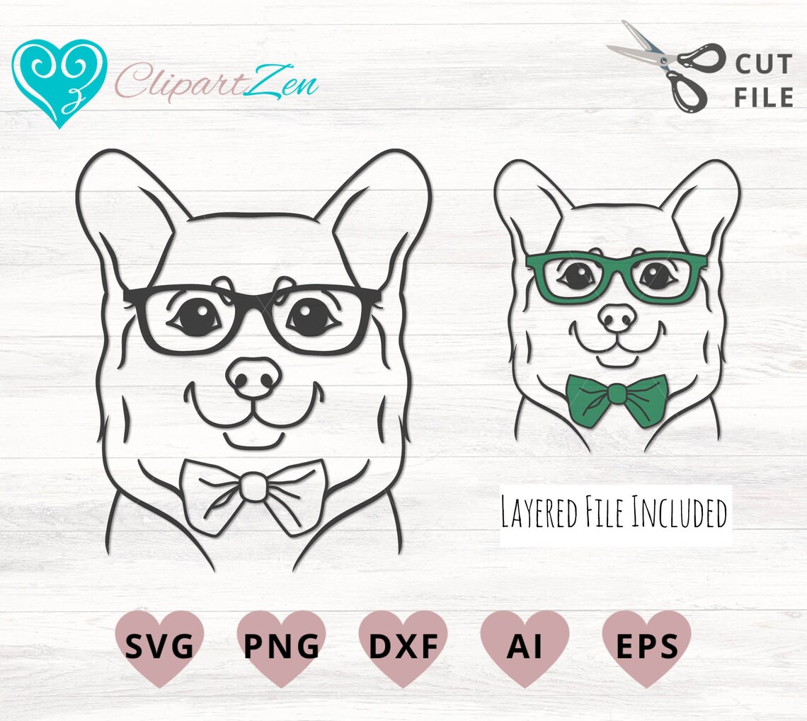 Corgie Dog Face Outline Svg Corgie Head Svg Corgie Dog - Etsy