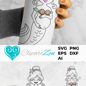 Pregnant Mermaid Svg, Mother Svg, Png, Dxf, Eps, Ai, Clipart, Vector ...
