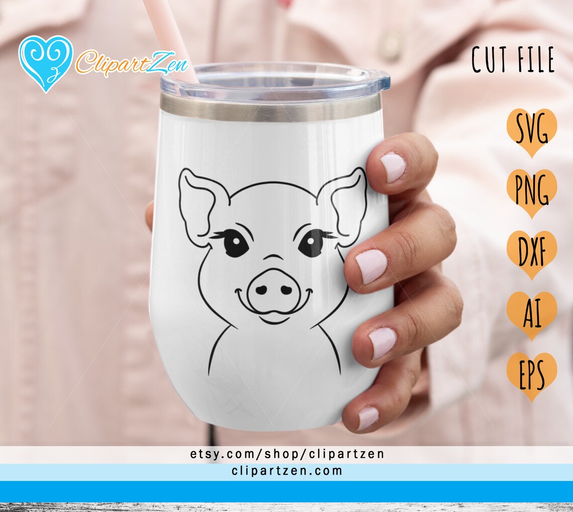 Pig SVG Piglet SVG Pig Face SVG Cut File for Cricut Farm - Etsy